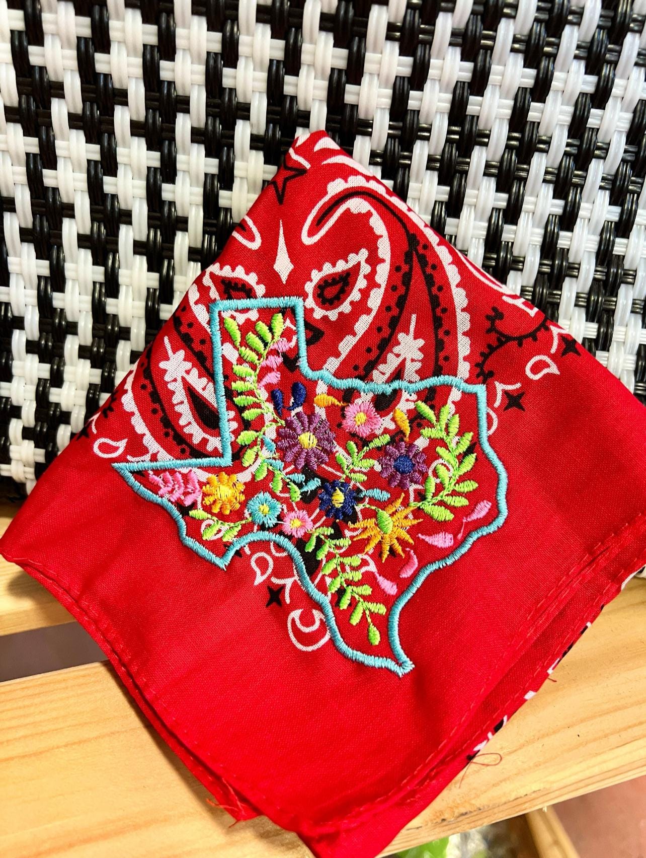 Personalized Custom Texas Bandana, Personalized Embroidered Name ...