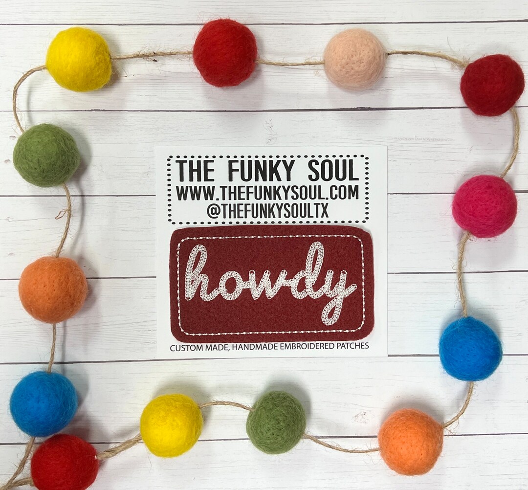 Howdy Embroidered Patch, Maroon and White - Etsy