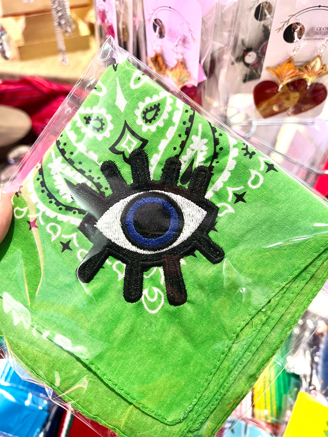 Embroidered Evil Eye Bandana Ojo Bandana Head Bandana Neck - Etsy