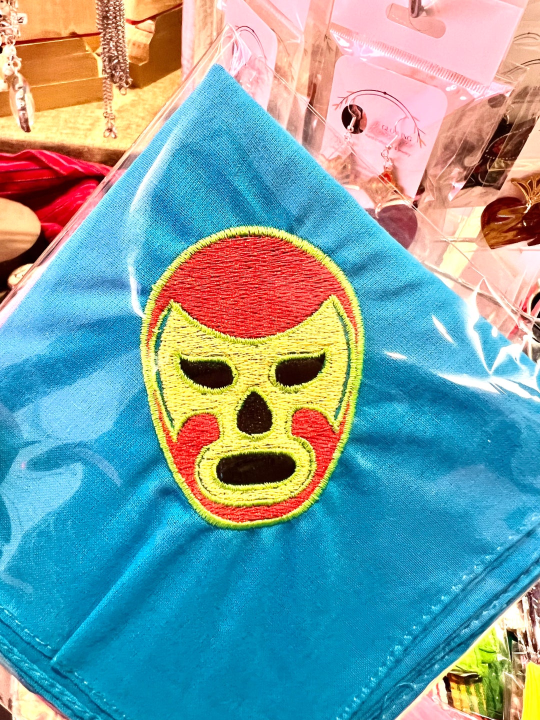 Luchador Embroidered Bandana, Head Bandana, Neck Bandana, Tote ...