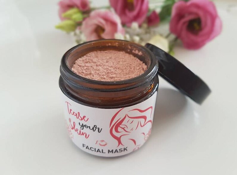 Natural Rose Clay Facial Mask, Anti-ageing Rose Petals Mask, Pink Clay ...