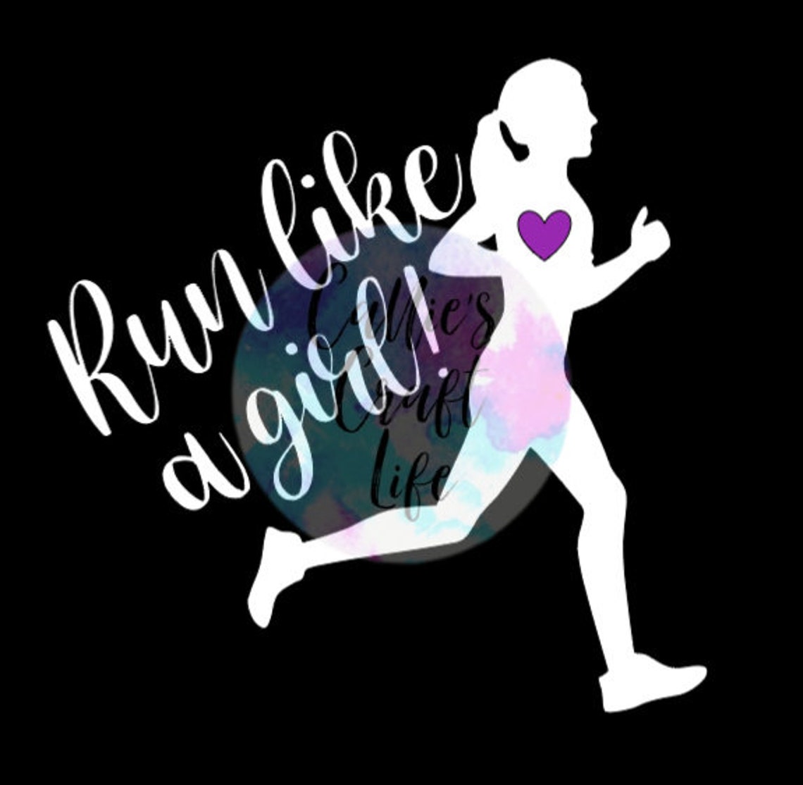 Run Like a Girl Decal Window Decal RUN Color Options Window Sticker ...