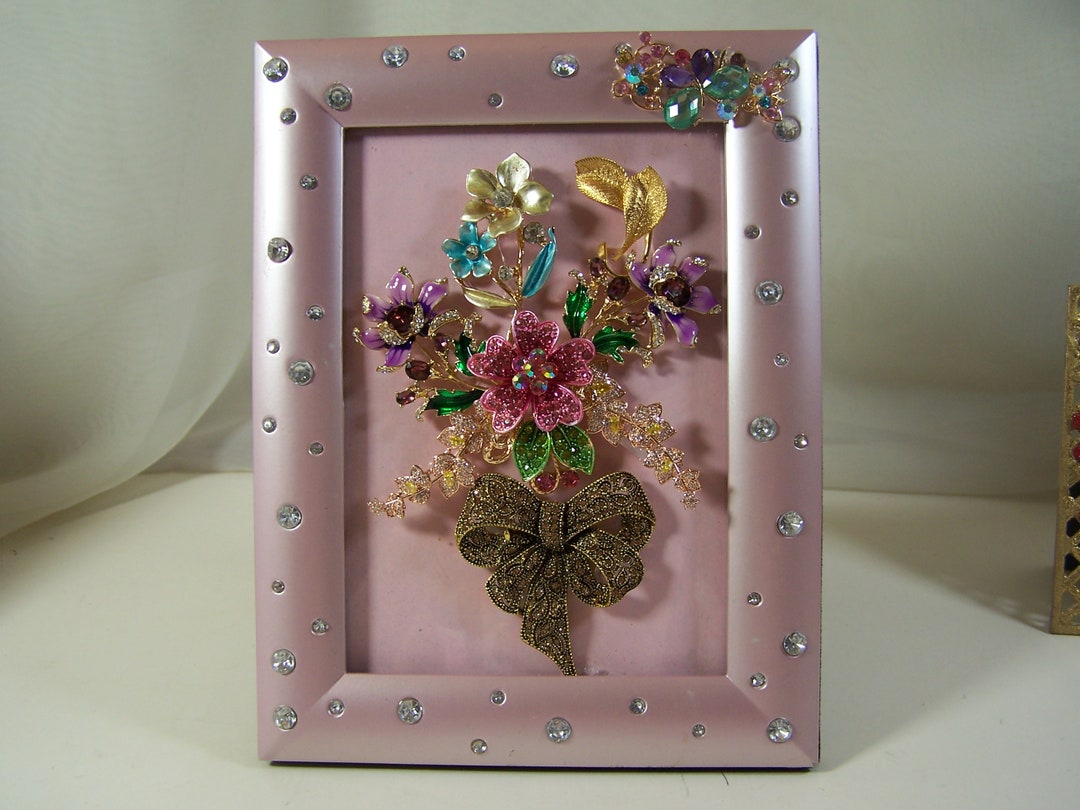 7" X 9" Sparkly Pink Picture Frame Studded W/rhinestones & a Lush ...