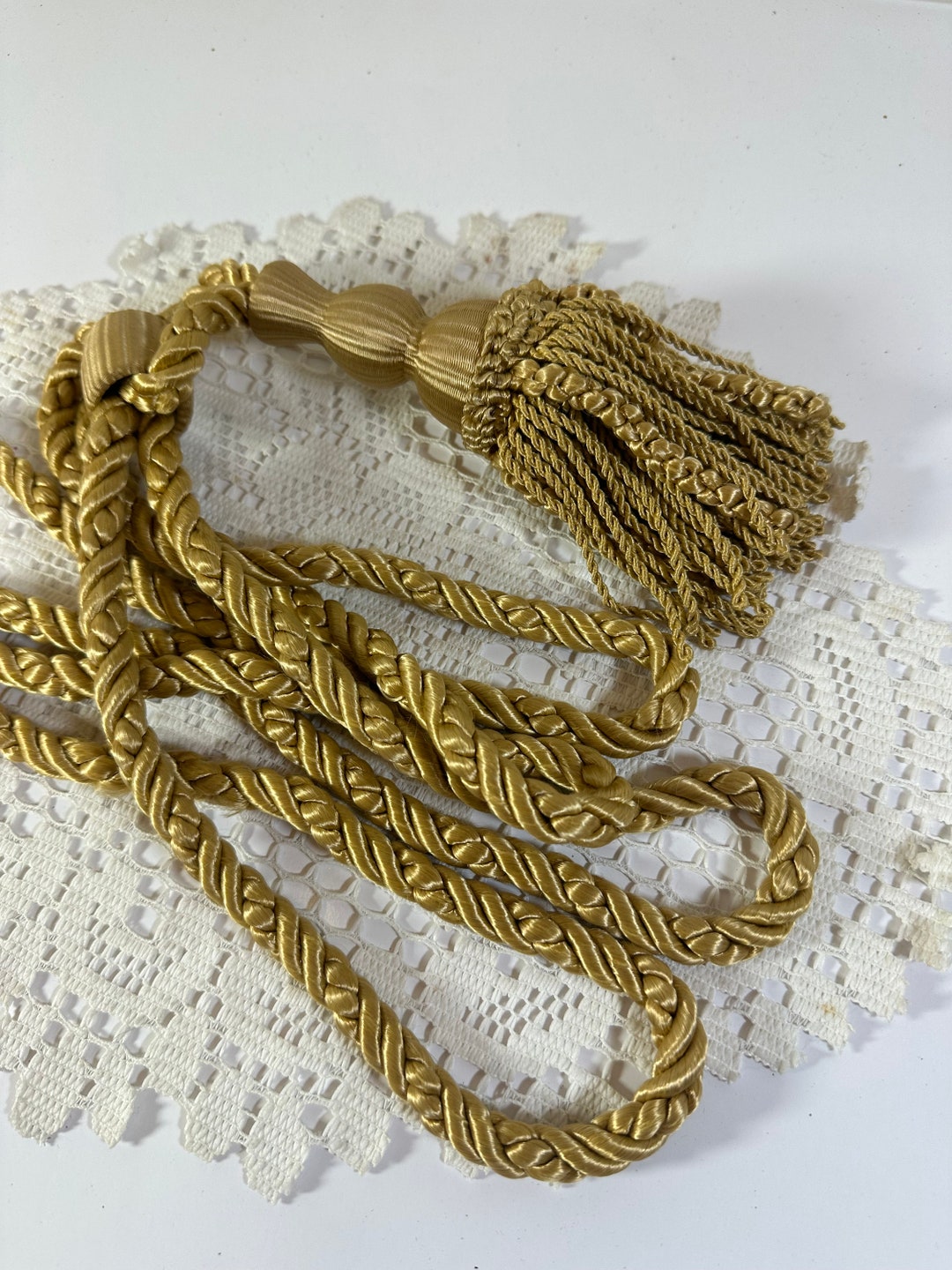 Gold Curtain Tieback 48"spread 6" Tassel @creekwood Cottage Chic--11 - Etsy