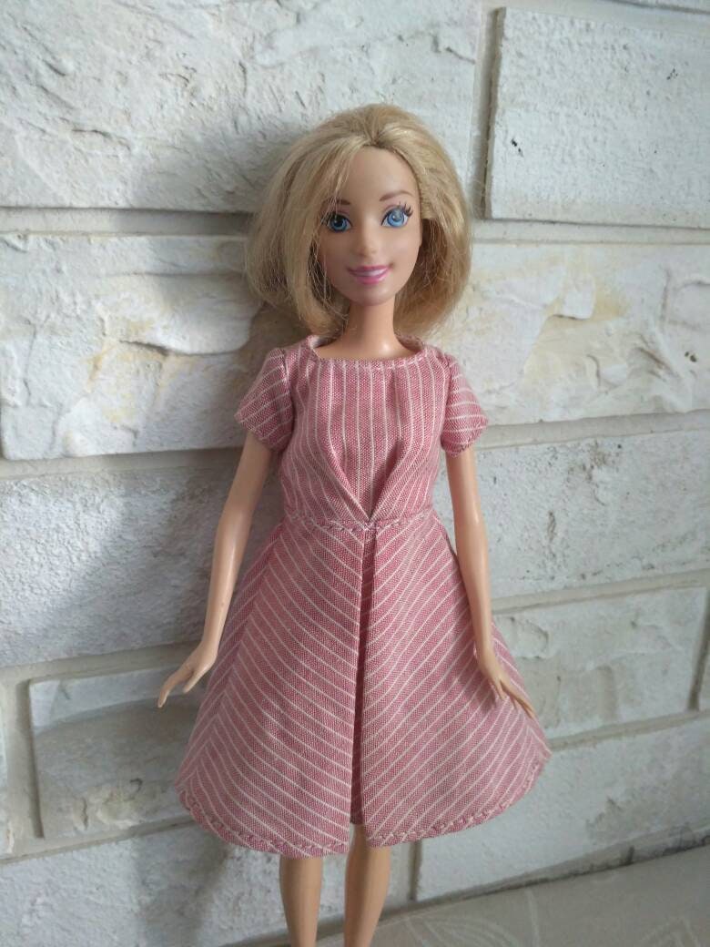 Barbie Clothes Pink Striped Dress for Barbie - Etsy