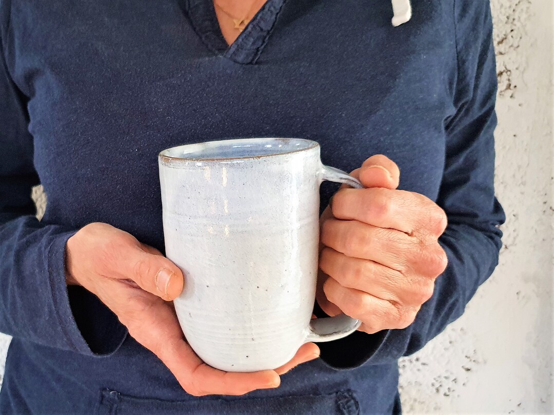 Large Blue Coffee Mug, 14 Fl Oz, Hand Made Ceramic in Israel - Etsy
