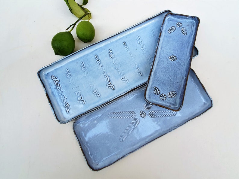 Small Tray Rectangle Ceramic Handmade Platter - Etsy