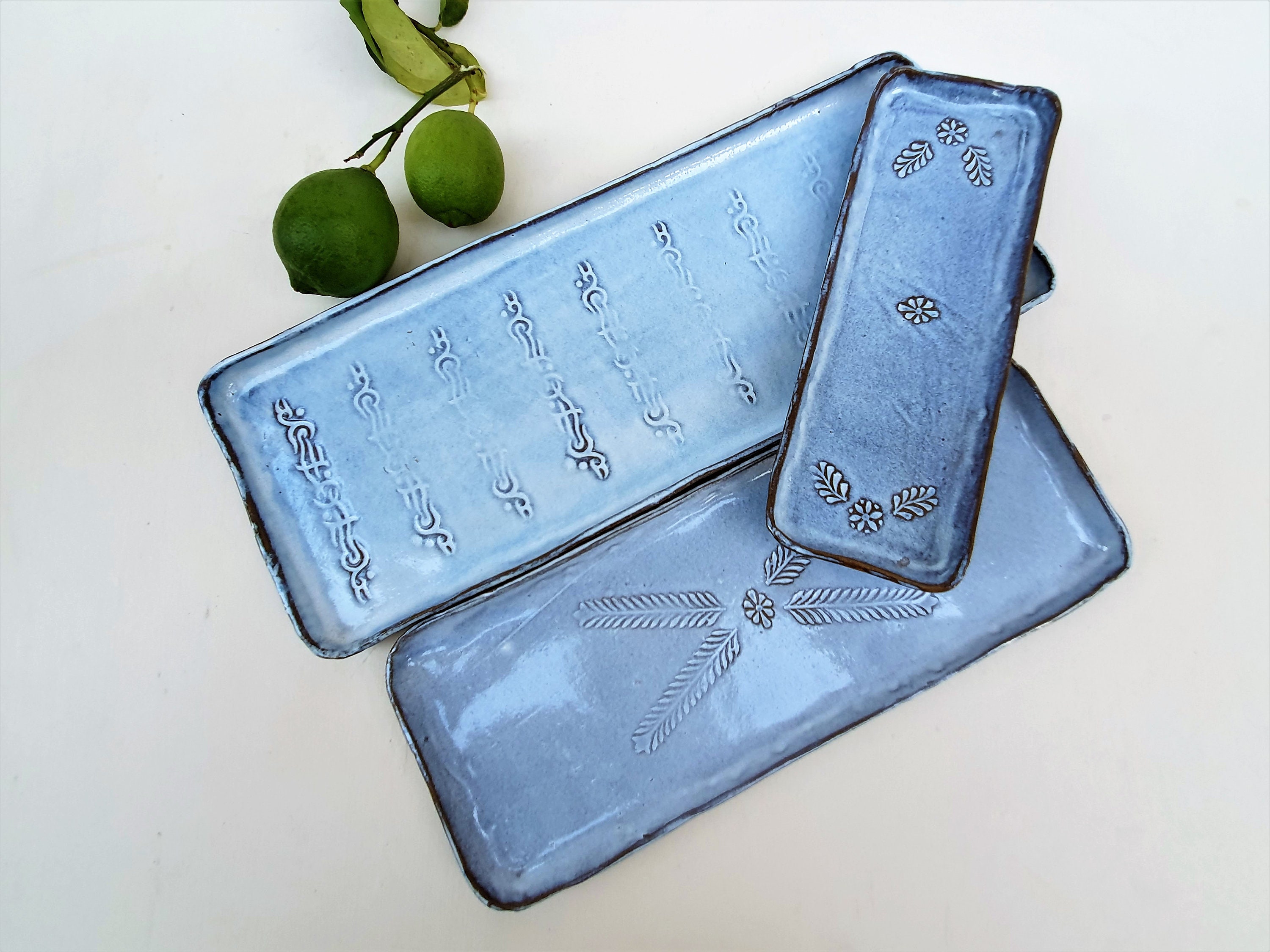 Small Tray Rectangle Ceramic Handmade Platter - Etsy