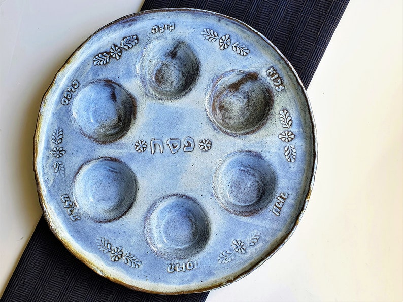 Passover Set Seder and Mazza Tray, Handmade Ceramic in Israel, Express ...