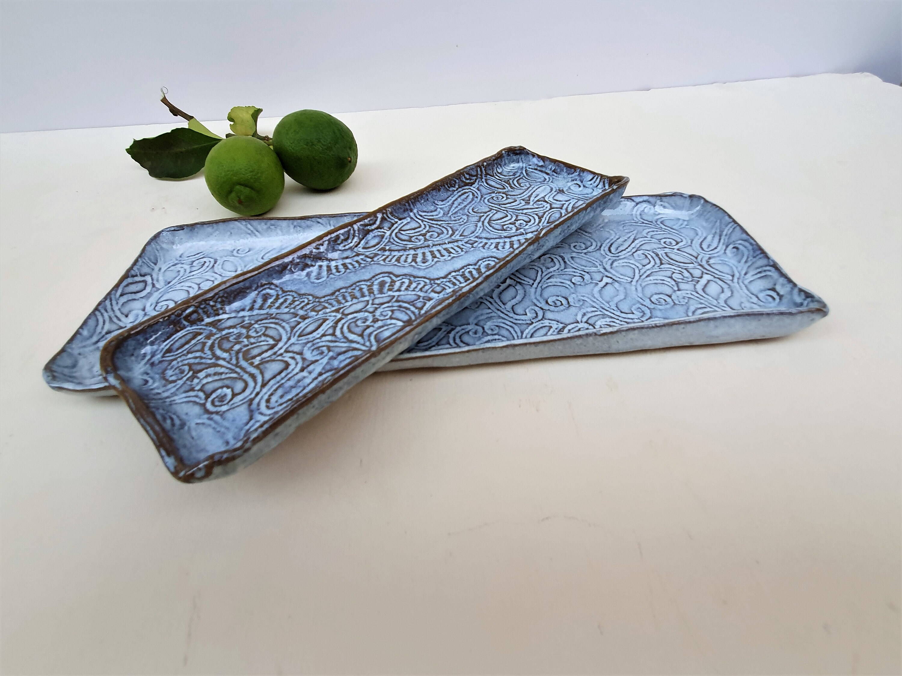 Small Tray Rectangle Ceramic Handmade Platter - Etsy
