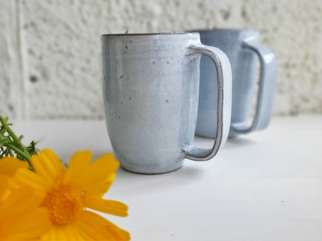 Large Blue Mug, 14 Fl Oz, Hand Made Ceramic in Israel - Etsy