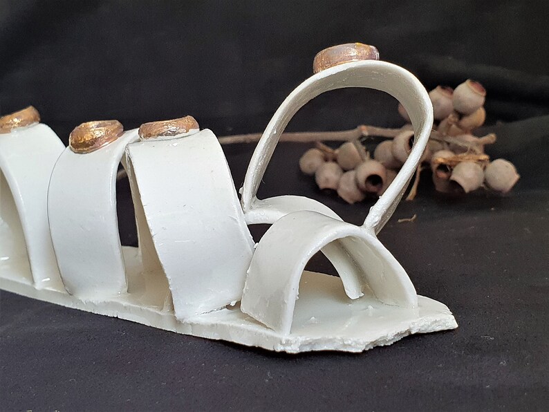White Porcelain Hanukkah Menorah With Gold Decoration - Etsy