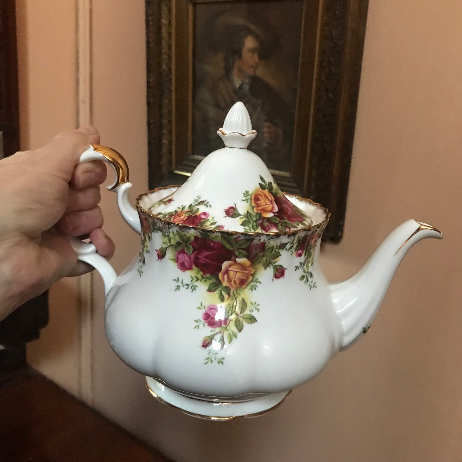 Royal Albert Old Country Roses Teapot. Large. Vintage English Porcelain ...