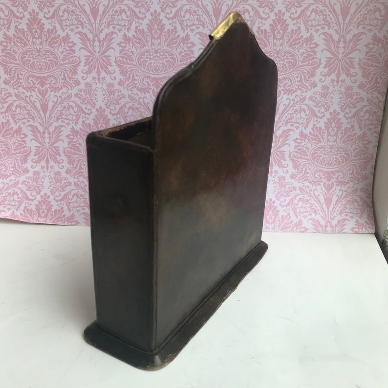 ANTIQUE Sterling Letter Rack Holder. Silver Mounted, Fortune Palm ...