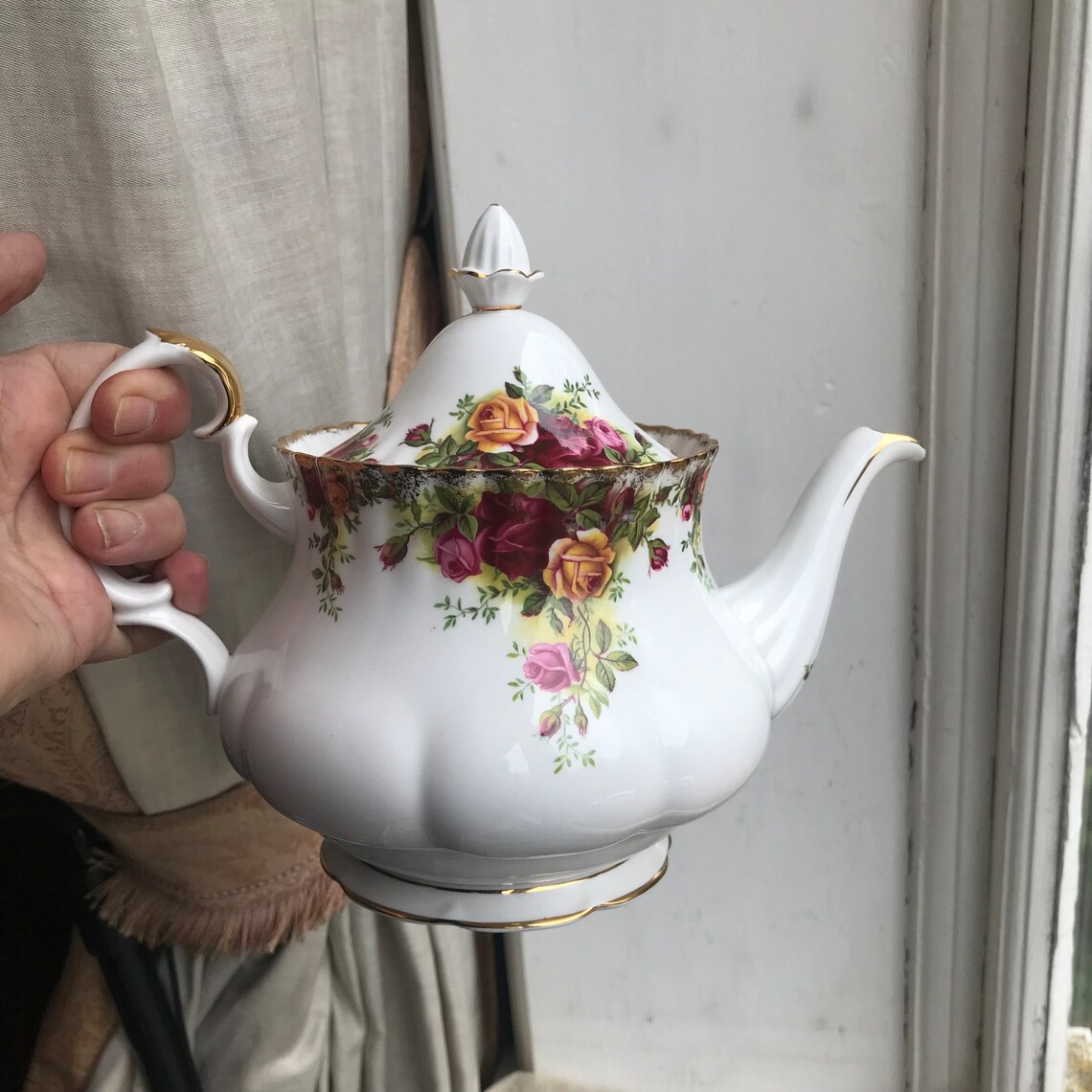 Royal Albert Old Country Roses Teapot. Large. Vintage English - Etsy
