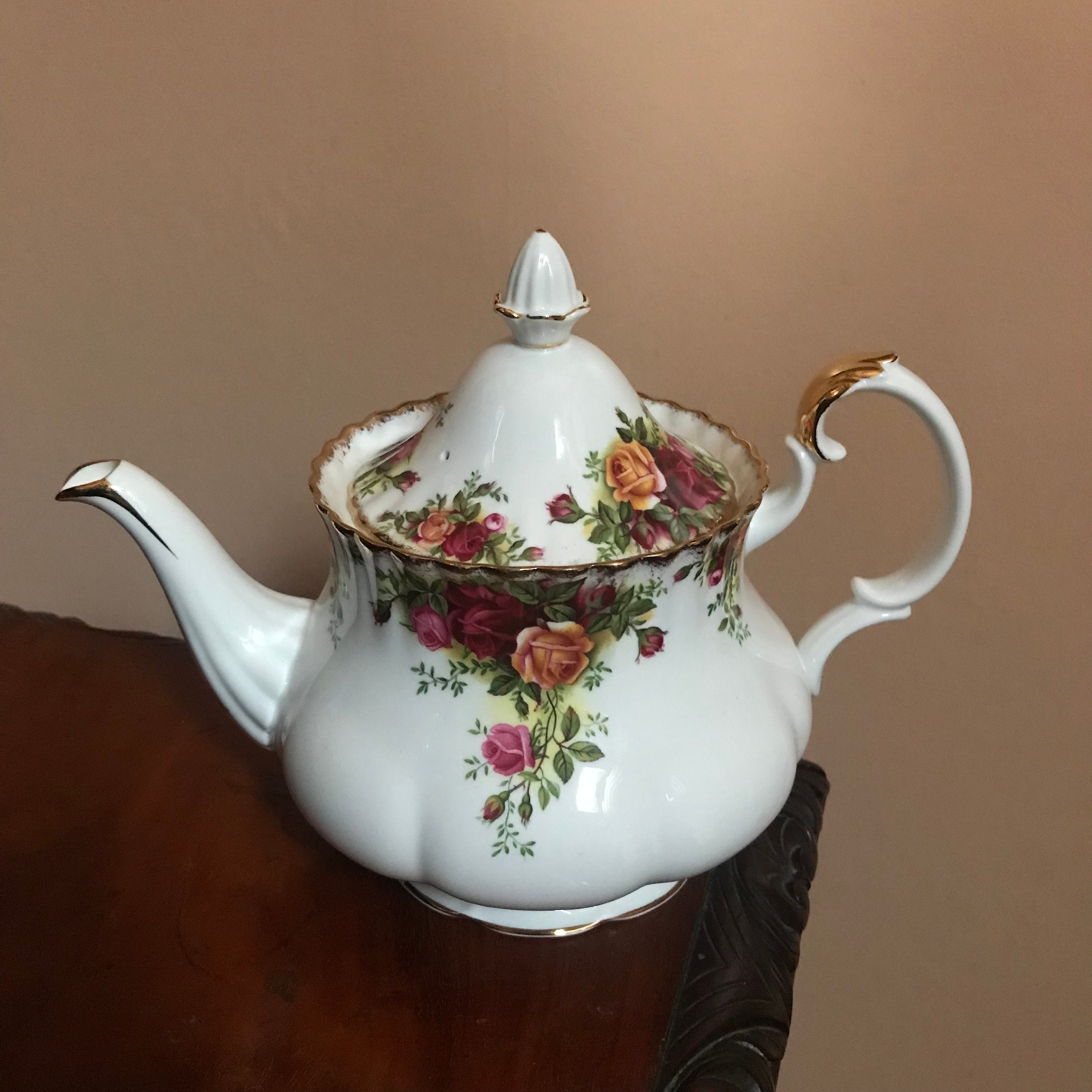 Royal Albert Old Country Roses Teapot. Large. Vintage English Porcelain ...