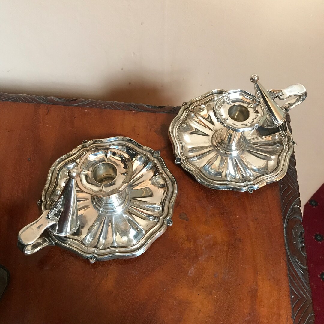Georgian Sheffield Silver Plated Chamber Sticks Candlesticks C.1820 by ...