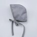 Reversible Baby Bonnet// Gray Bonnet// Boy Bonnet// Gender Neutral ...