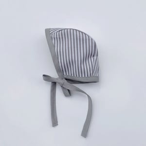 Reversible Baby Bonnet// Gray Bonnet// Boy Bonnet// Gender Neutral ...
