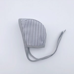Reversible Baby Bonnet// Gray Bonnet// Boy Bonnet// Gender Neutral ...