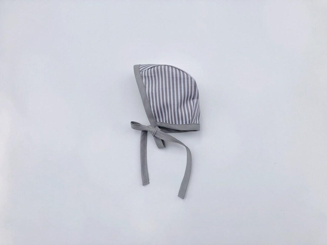 Reversible Baby Bonnet// Gray Bonnet// Boy Bonnet// Gender Neutral ...
