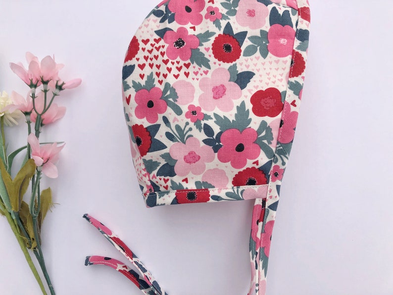Floral Baby Bonnet// Cotton Bonnet// Valentine's Day - Etsy