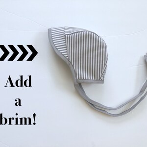 Reversible Baby Bonnet// Gray Bonnet// Boy Bonnet// Gender Neutral ...