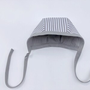 Reversible Baby Bonnet// Gray Bonnet// Boy Bonnet// Gender Neutral ...