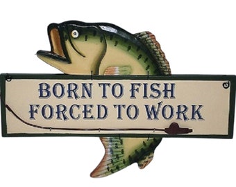 Funny fishing signs | Etsy