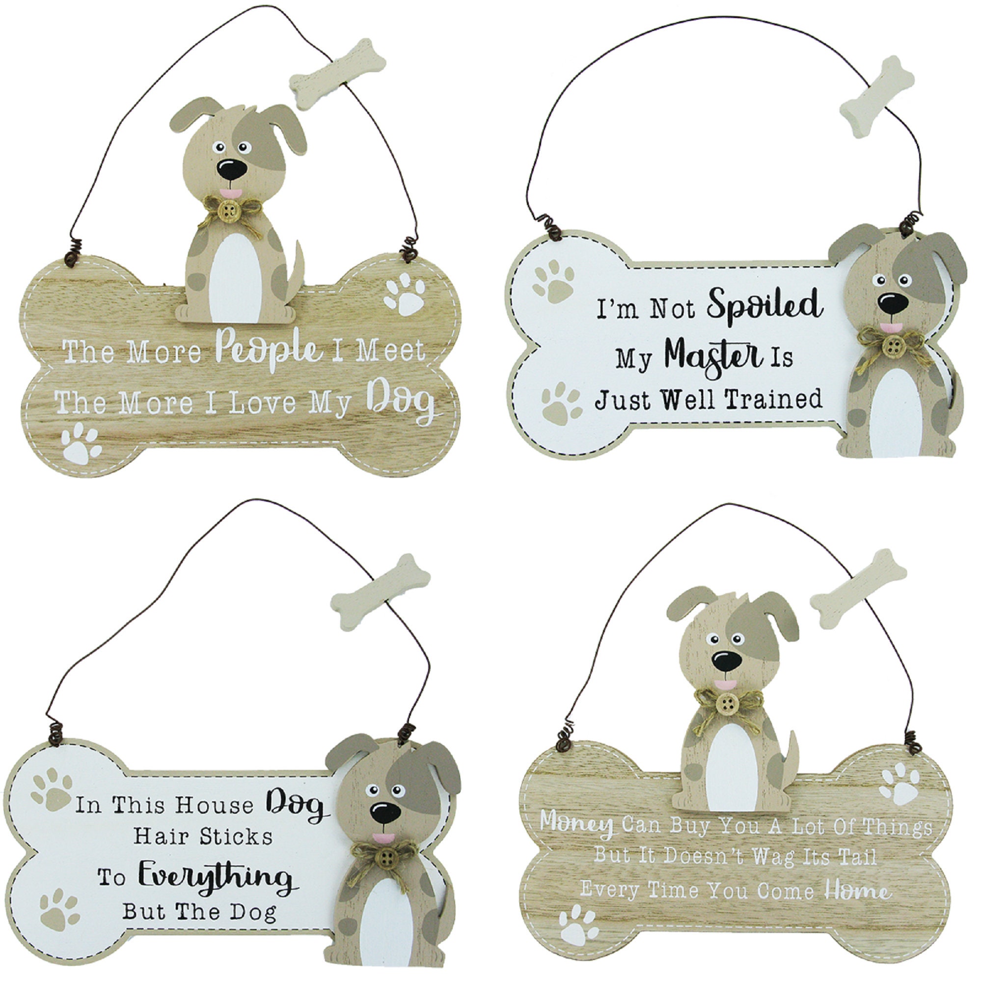 Dog Plaque Humour Sign Bone Shape Wooden Plaques Choice of 4 - Etsy UK