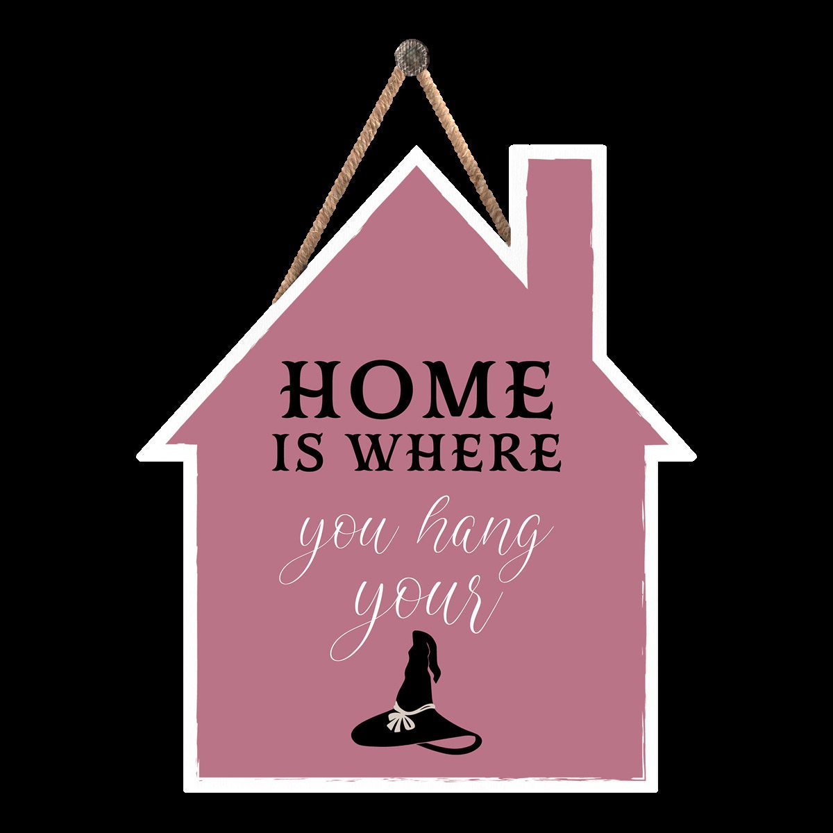 Witch Wall Plaque Sign House Shaped Broom Parking Home is Where ...