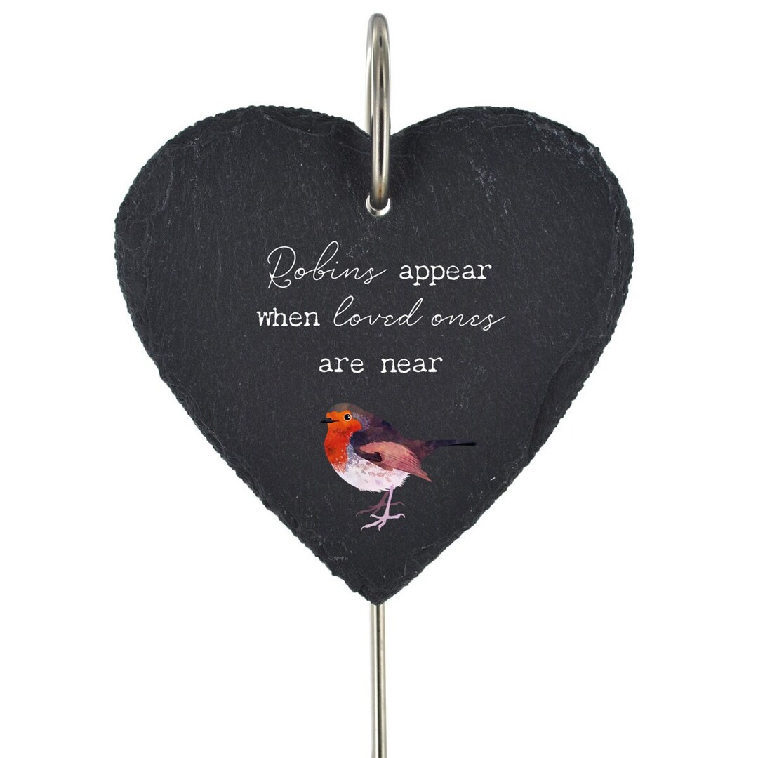 Robin Grave Stick Marker Slate Memorial Ornament Plaque Memory Special ...