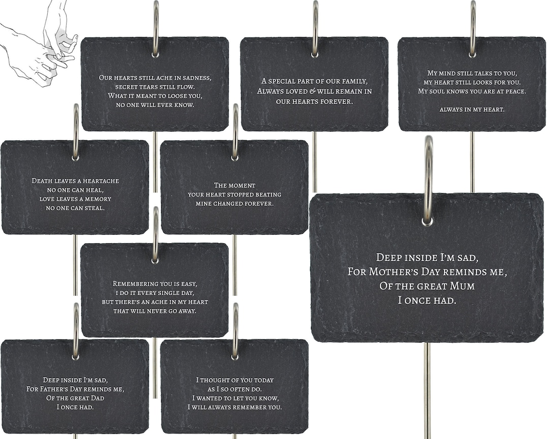 Grave Stick Marker Memorial Slate Ornament Memorial Grief Gift Plaque ...