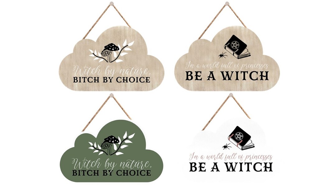 Witches Plaque Sign Cloud Shaped Choice of 4 Variation of Sarcastic ...