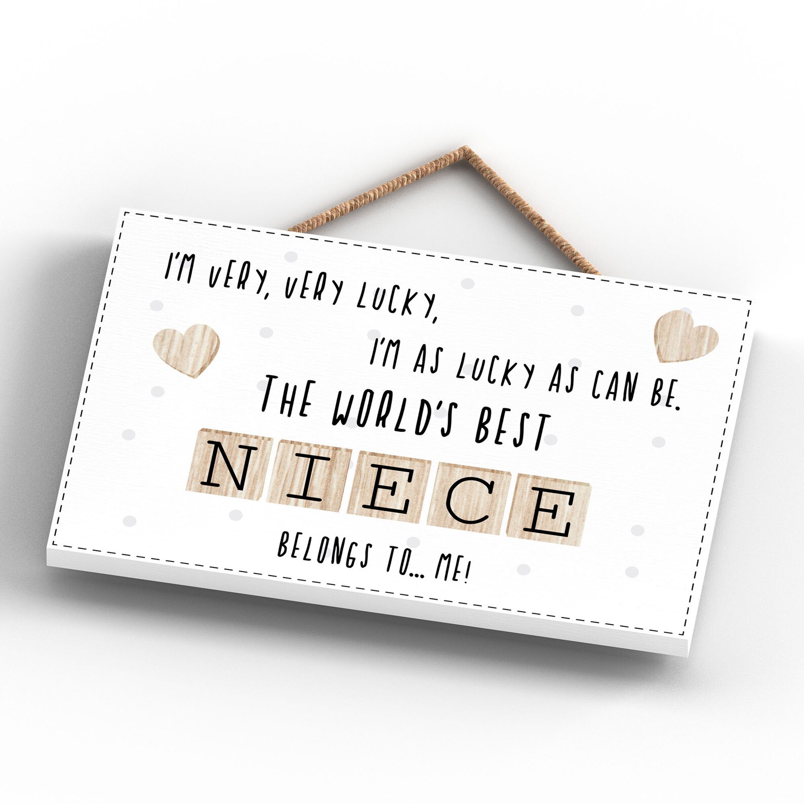 Niece Plaque the Worlds Best Niece 3D Letters Tile Sign Gift Cream ...
