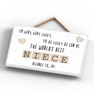 Worlds Best Niece Plaque - Cream Wood Scrabble Letter Sign - Etsy