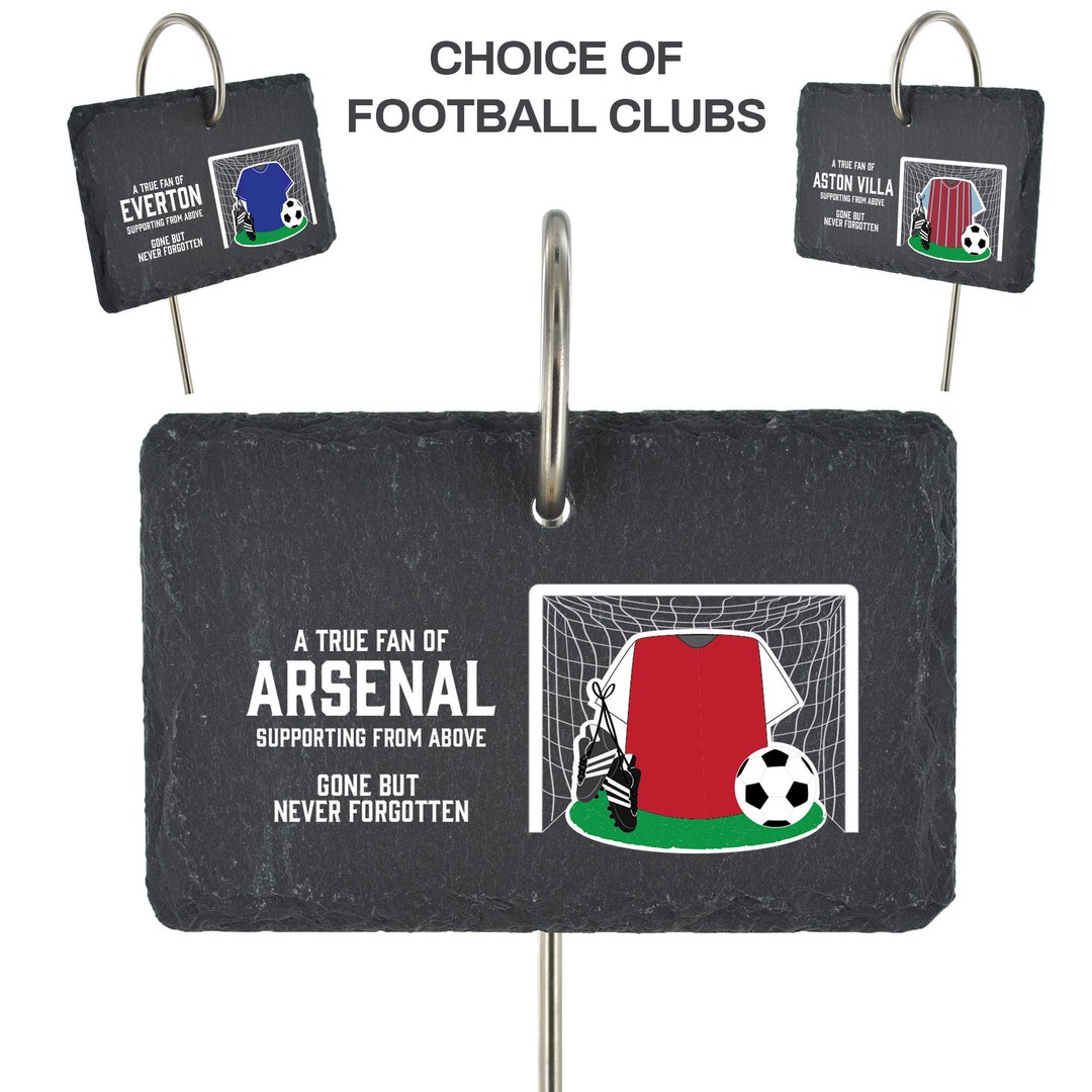 Personalised Football Club Memorial for Grave Slate Sign Colourful ...