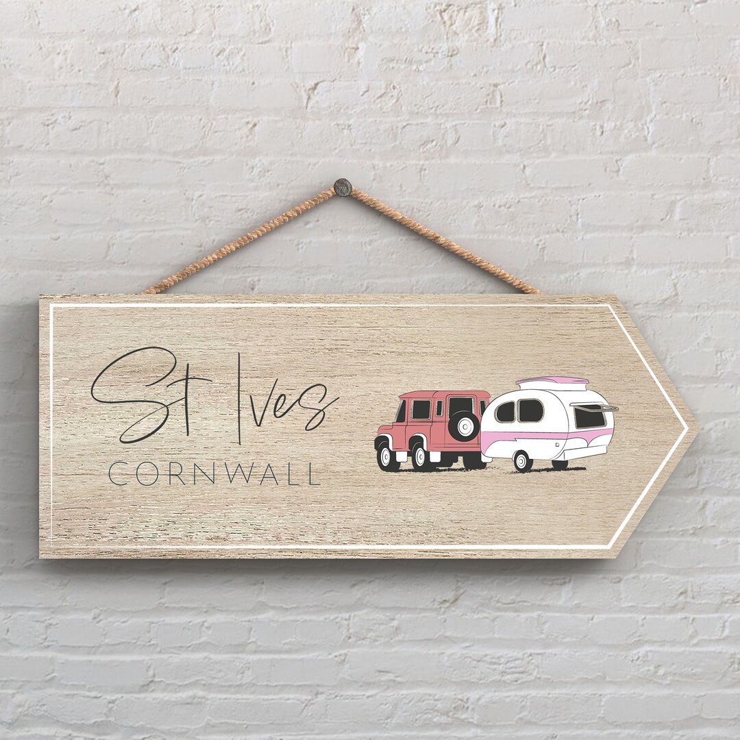 Personalised Campervan Arrow Shaped Hanging Plaque Camping Theme ...