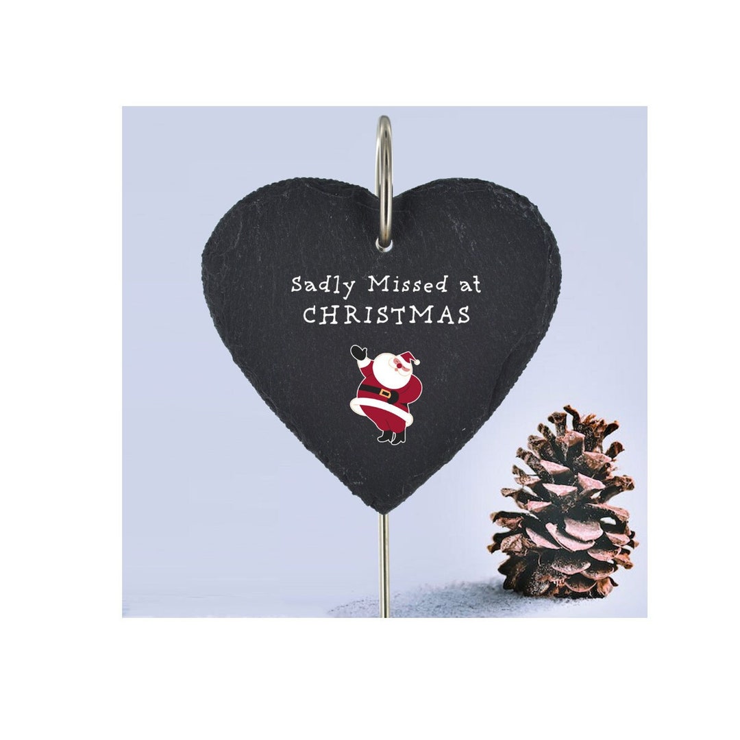 Santa Grave Stick Marker Slate Sadly Missed at Christmas Memorial Slate ...