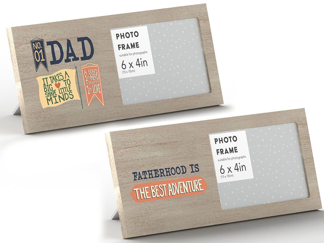 Father's Day Photo Frame Dad Fatherhood Linen Man Cave Themed ...