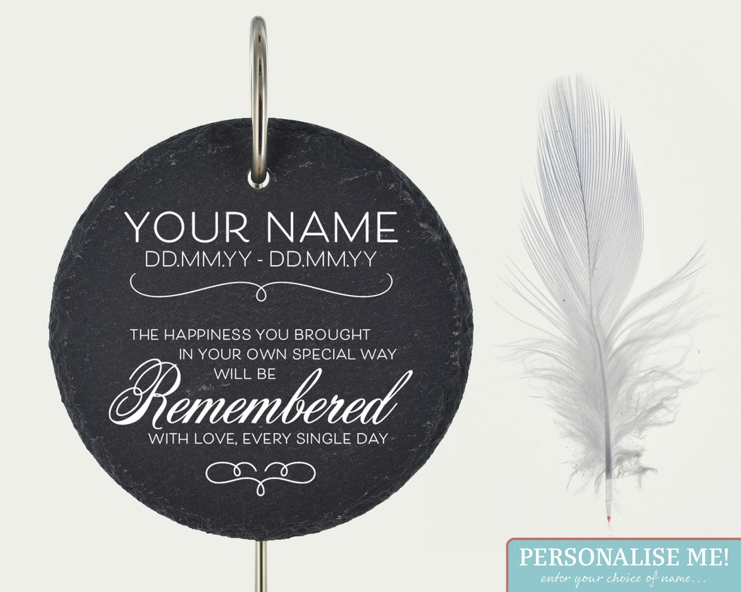 Personalised Grave Stick Marker Memorial Slate Ornament Memorial Grief ...