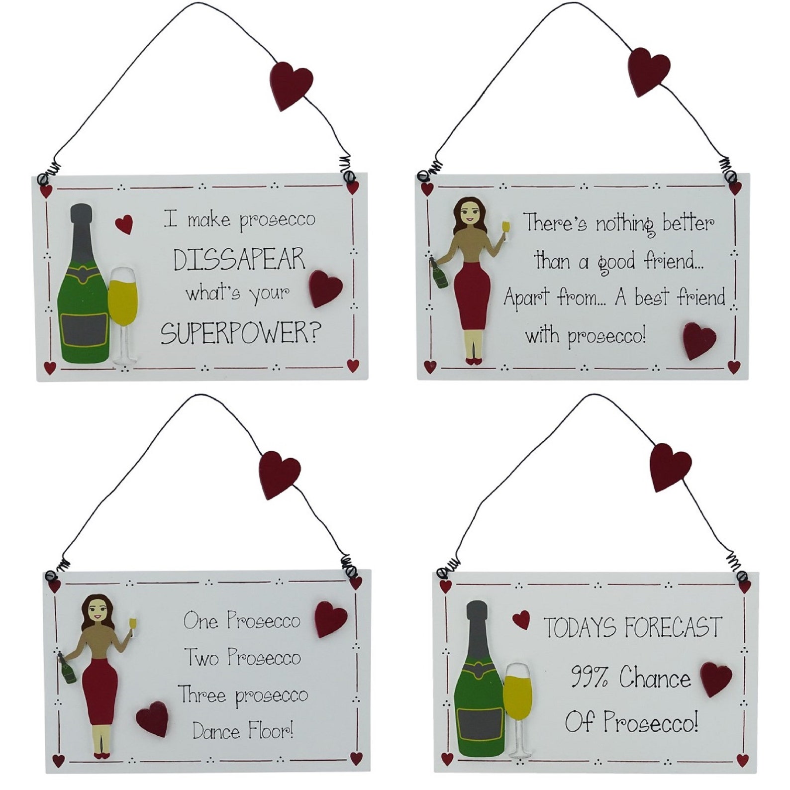 Prosecco Plaque Alcohol Humour Funny Quote Wooden Novelty Girls Sign ...