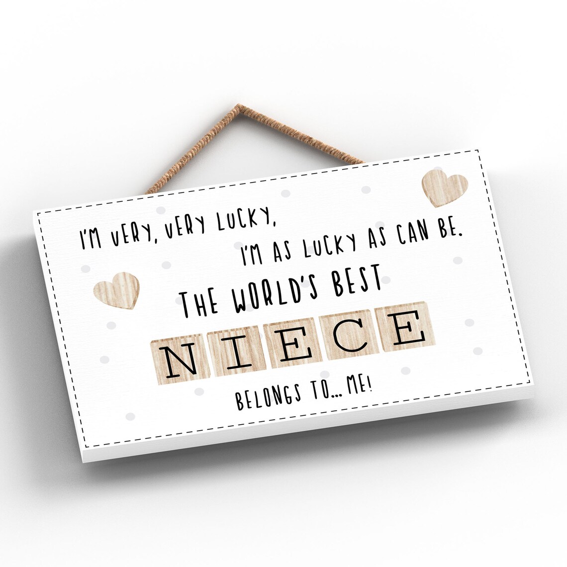 Worlds Best Niece Plaque - Cream Wood Scrabble Letter Sign - Etsy
