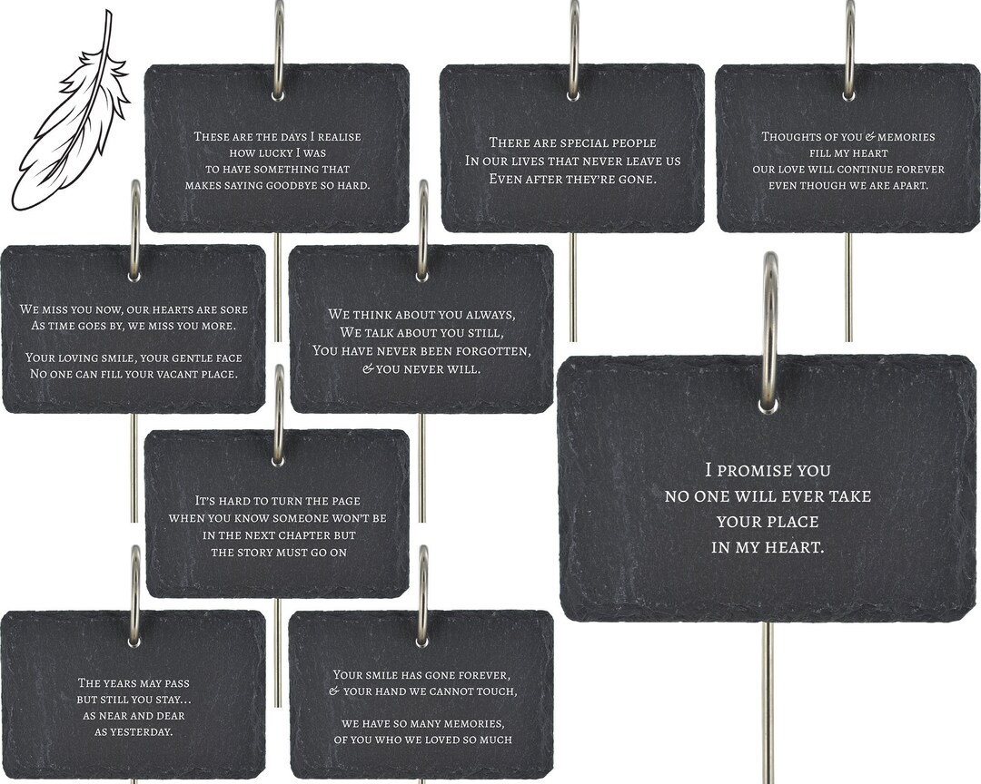Grave Stick Marker Memorial Slate Prayers Poems Ornament Memorial Grief ...