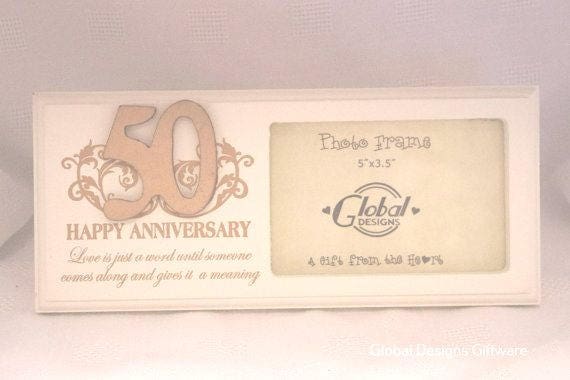 Photo Frame Wooden 50th Anniversary Golden Wedding Gift | Etsy