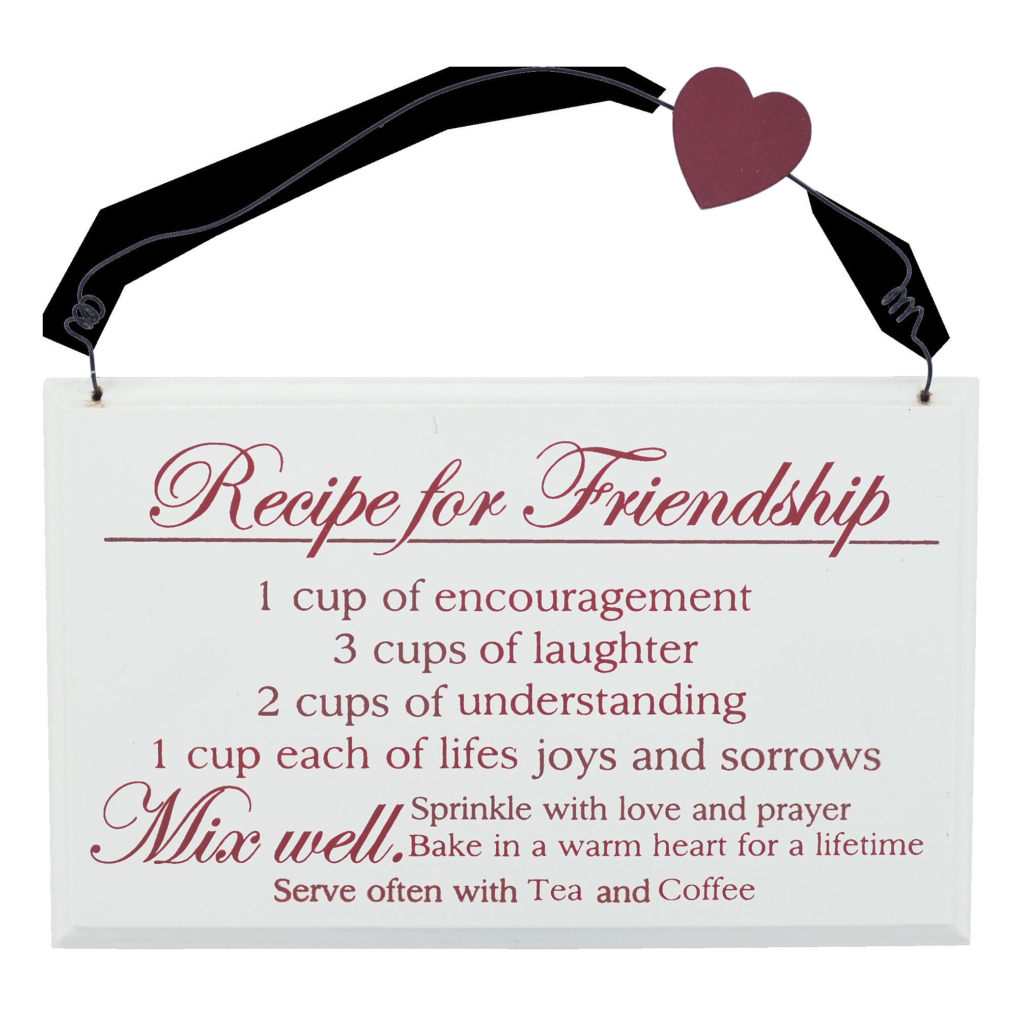 Plaque Recipe for Friendship Best Friend Sign Keepsake | Etsy UK