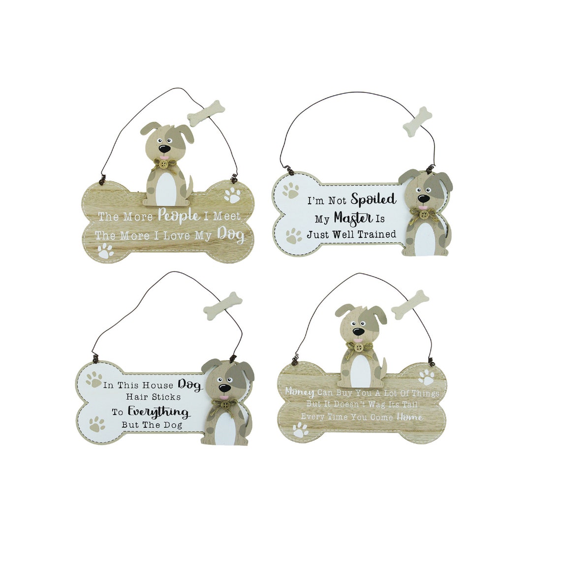 Dog Plaque Humour Sign Bone Shape Wooden Plaques Choice of 4 | Etsy UK