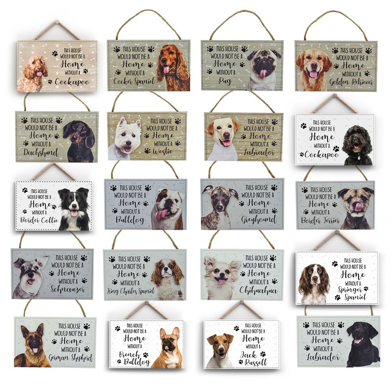 Dog Plaque Wall Sign 3D 20 Assorted Dog Breeds Dog Lover Gift This ...