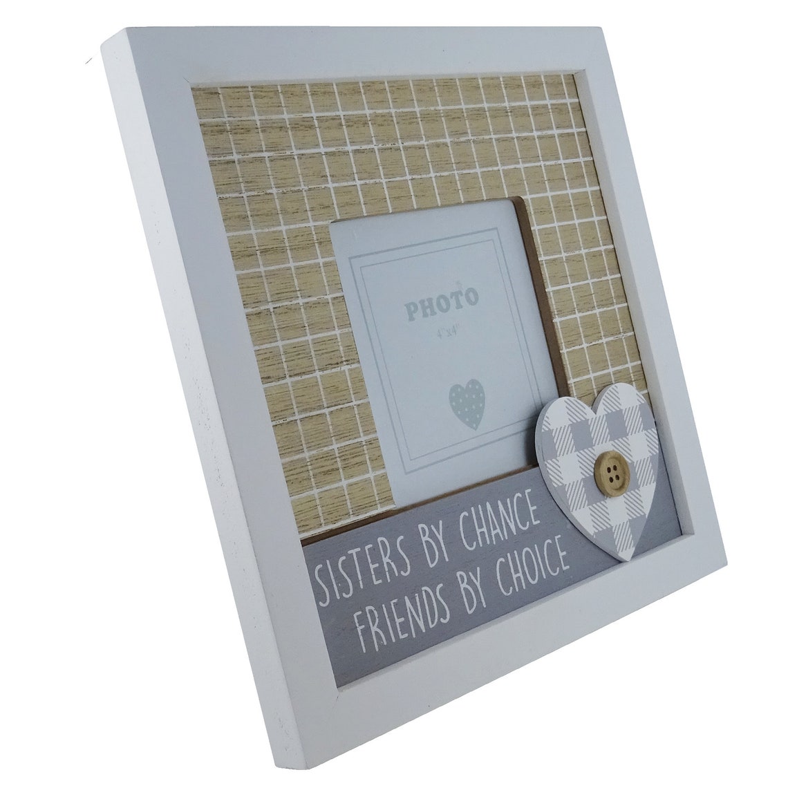 Sister Photo Frame Sisters by Chance Friends by Choice Grey Natural ...