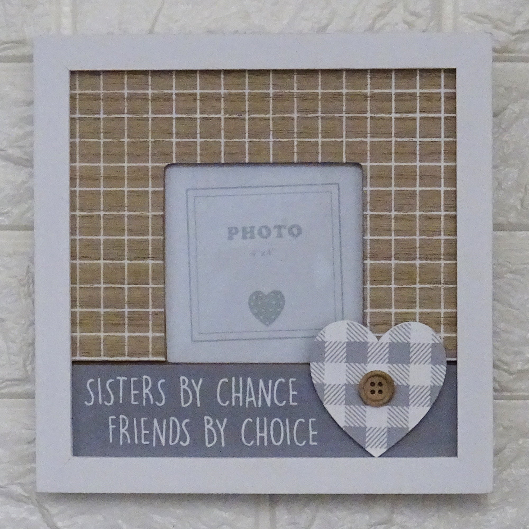 Sister Photo Frame Sisters by Chance Friends by Choice Grey Natural ...